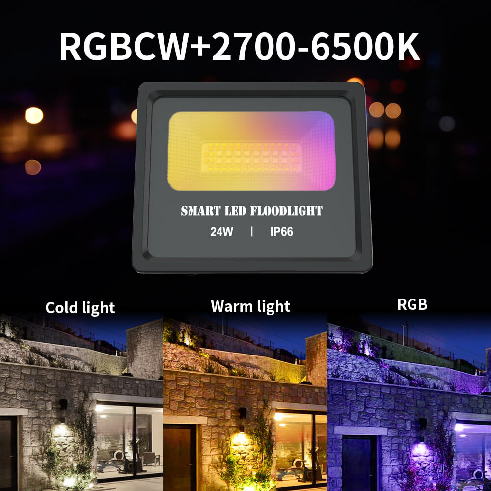 2021 New Smart Bluetooth LED Floodlight 24W, IP66 Waterproof - LED ...